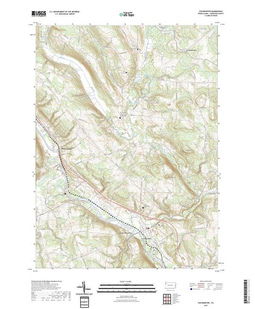 US Topo 7.5-minute map for Cochranton PA – American Map Store