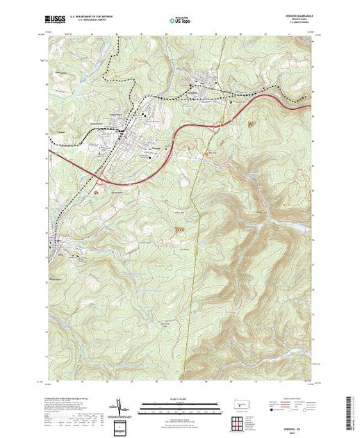 US Topo 7.5-minute map for Cresson PA – American Map Store