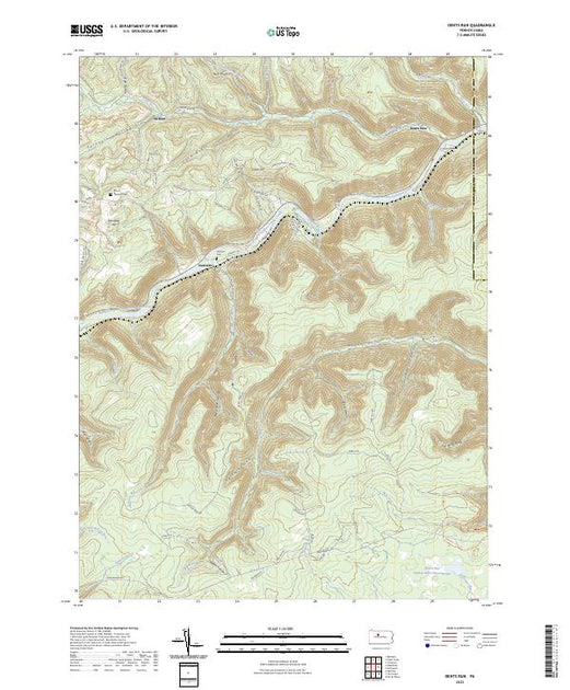 US Topo 7.5-minute map for Dents Run PA – American Map Store