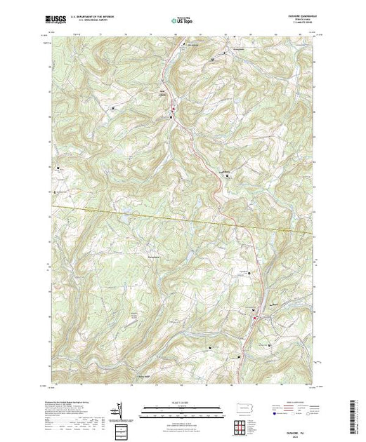 US Topo 7.5-minute map for Dushore PA – American Map Store