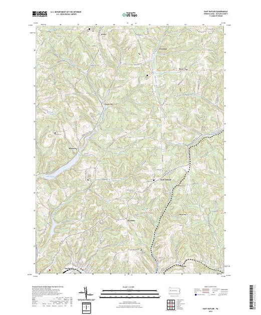 US Topo 7.5-minute map for East Butler PA – American Map Store