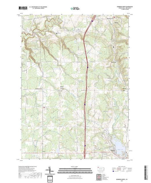 US Topo 7.5-minute map for Edinboro North PA – American Map Store