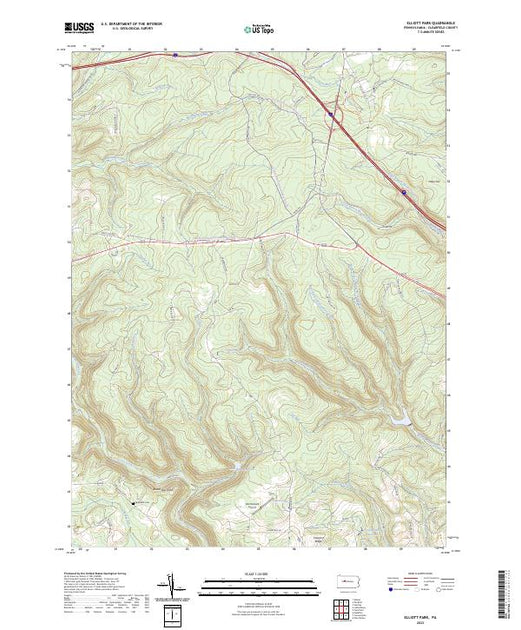US Topo 7.5-minute map for Elliott Park PA – American Map Store
