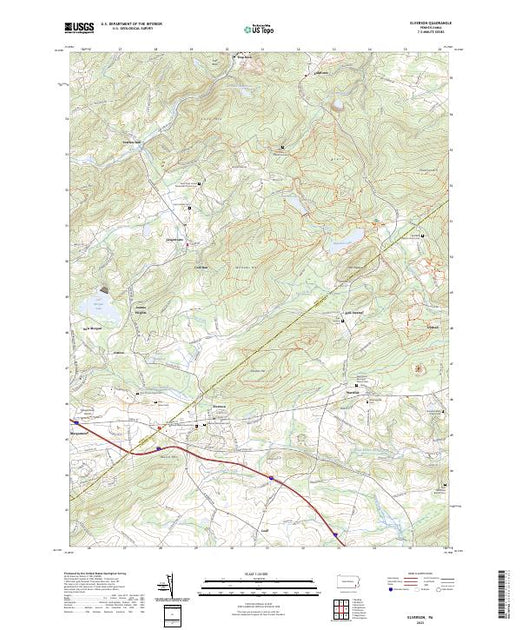 US Topo 7.5-minute map for Elverson PA – American Map Store