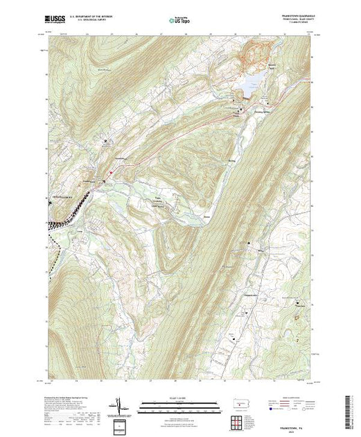 US Topo 7.5-minute map for Frankstown PA – American Map Store