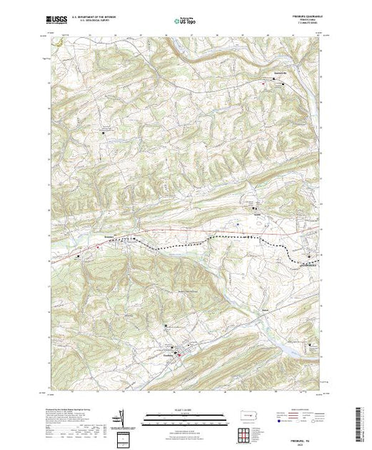 US Topo 7.5-minute map for Freeburg PA – American Map Store