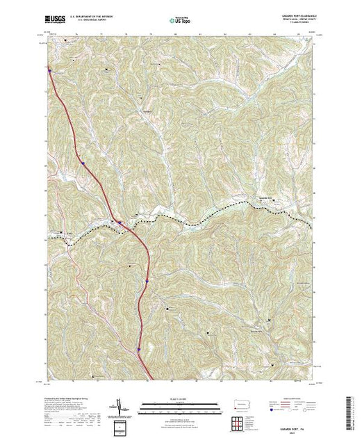 US Topo 7.5-minute map for Garards Fort PA – American Map Store