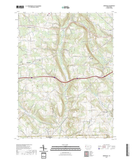 US Topo 7.5-minute map for Greenfield PA – American Map Store