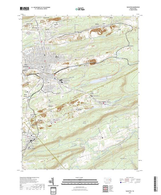 US Topo 7.5-minute map for Hazleton PA – American Map Store