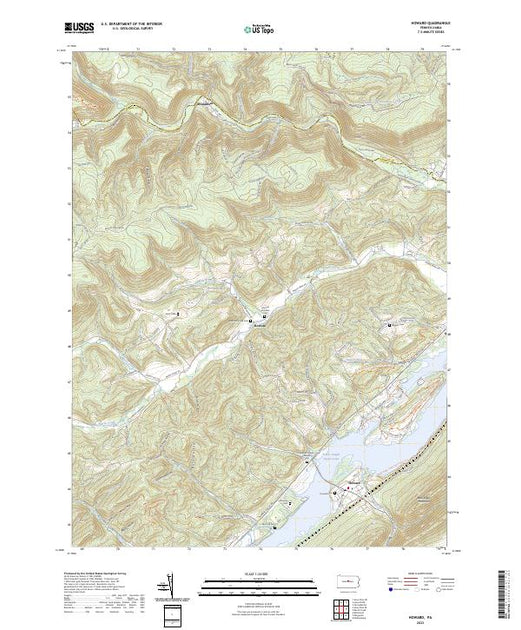 US Topo 7.5-minute map for Howard PA – American Map Store