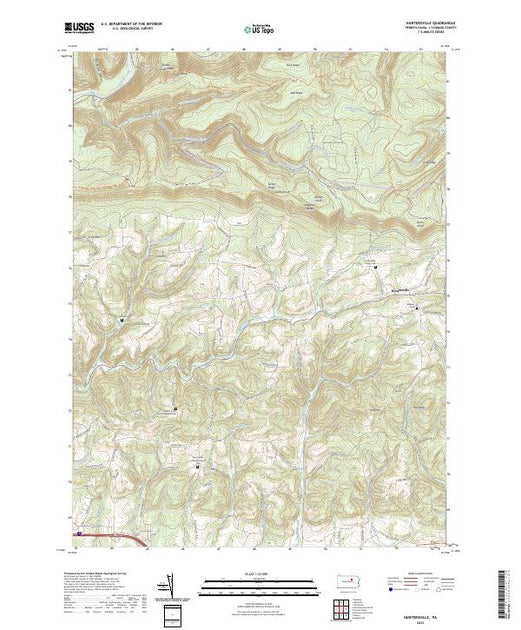 US Topo 7.5-minute map for Huntersville PA – American Map Store