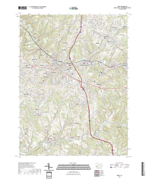 US Topo 7.5-minute map for Irwin PA – American Map Store