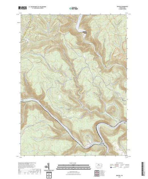 US Topo 7.5-minute map for Keating PA – American Map Store