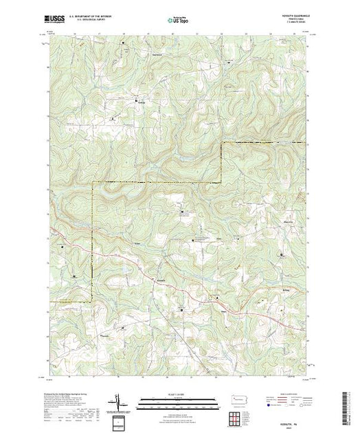 US Topo 7.5-minute map for Kossuth PA – American Map Store