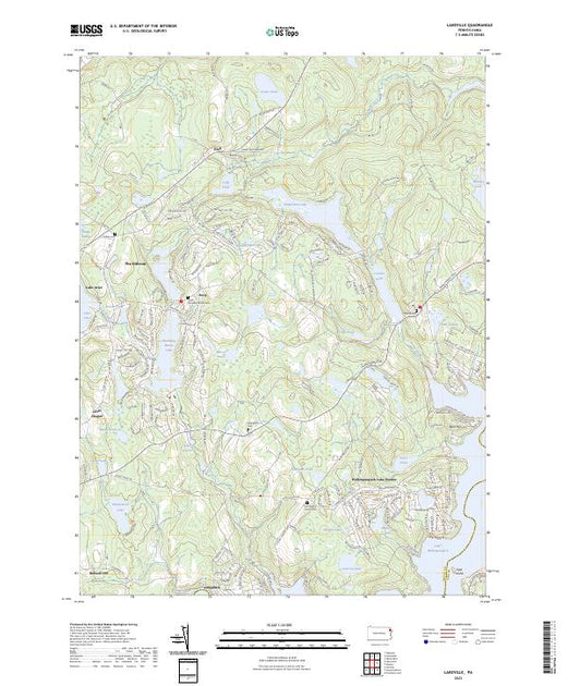 US Topo 7.5-minute map for Lakeville PA – American Map Store