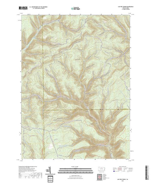 US Topo 7.5-minute map for Lee Fire Tower PA – American Map Store