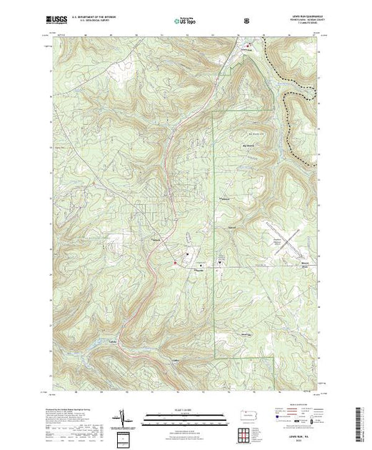 US Topo 7.5-minute map for Lewis Run PA – American Map Store