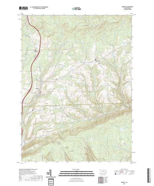 US Topo 7.5-minute map for Liberty PA – American Map Store