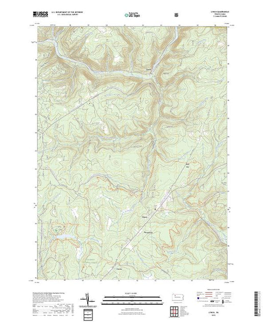 US Topo 7.5-minute map for Lynch PA – American Map Store