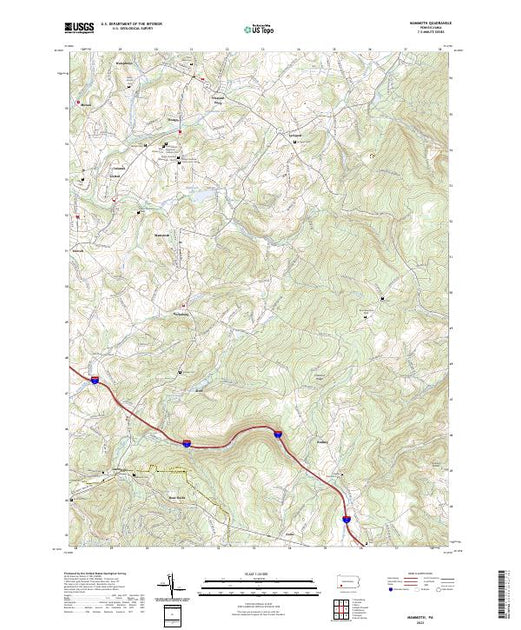 US Topo 7.5-minute map for Mammoth PA – American Map Store