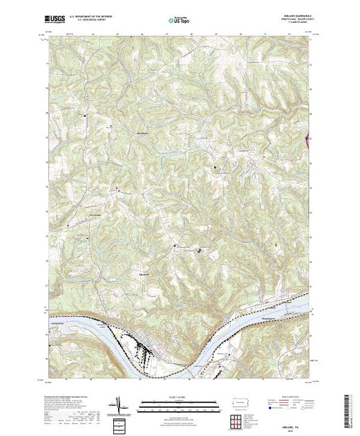 US Topo 7.5-minute map for Midland PA – American Map Store
