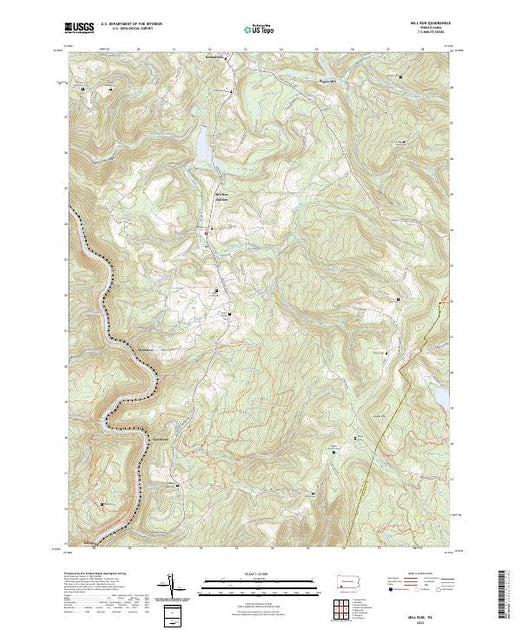 US Topo 7.5-minute map for Mill Run PA – American Map Store