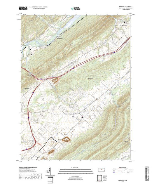 US Topo 7.5-minute map for Mingoville PA – American Map Store