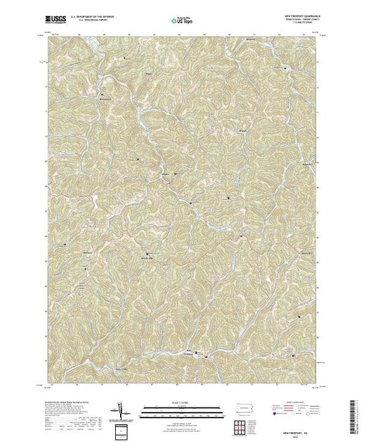 US Topo 7.5-minute map for New Freeport PA – American Map Store