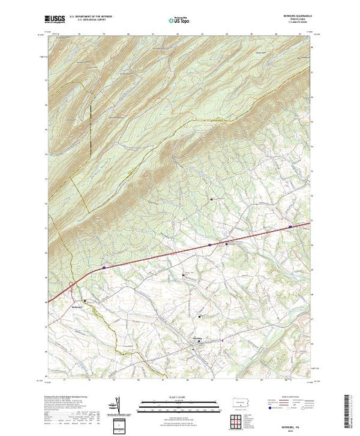 US Topo 7.5-minute map for Newburg PA – American Map Store