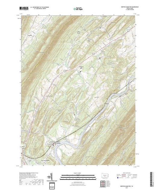 US Topo 7.5-minute map for Newton Hamilton PA – American Map Store