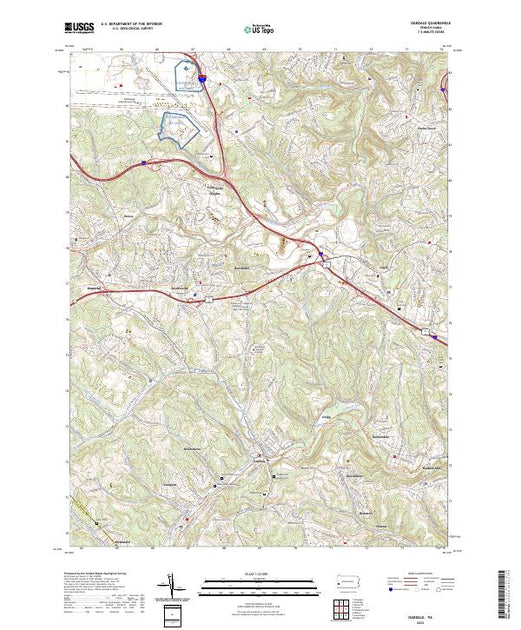 US Topo 7.5-minute map for Oakdale PA – American Map Store