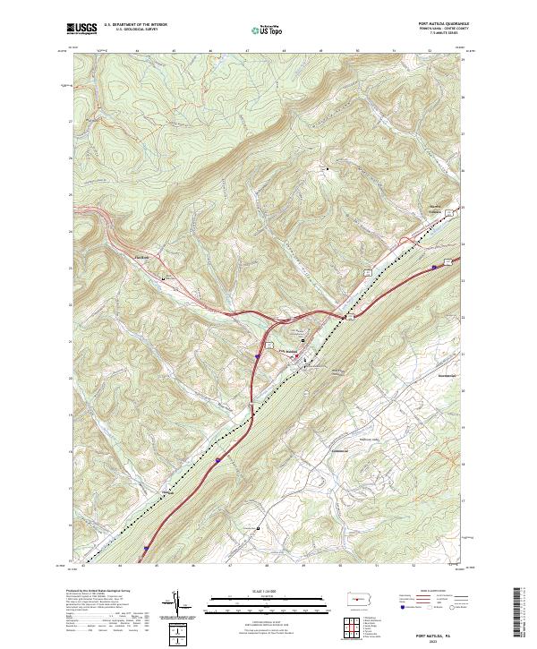 US Topo 7.5-minute map for Port Matilda PA – American Map Store