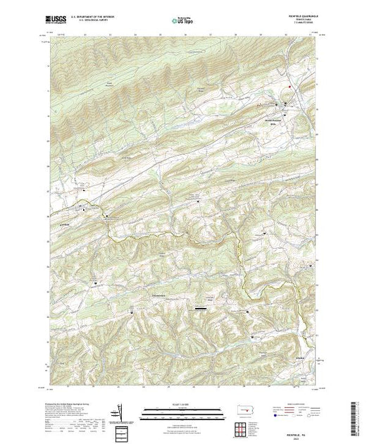 US Topo 7.5-minute map for Richfield PA – American Map Store