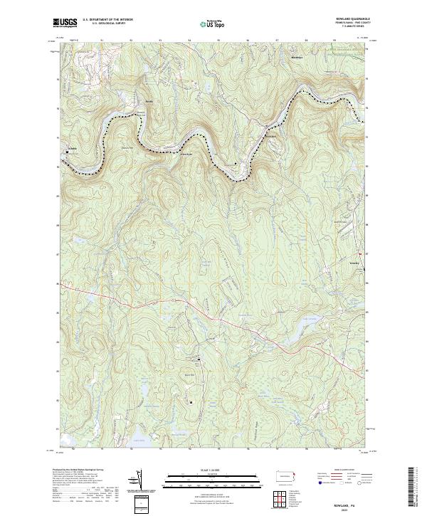 US Topo 7.5-minute map for Rowland PA – American Map Store