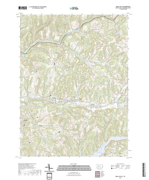 US Topo 7.5-minute map for Rural Valley PA – American Map Store