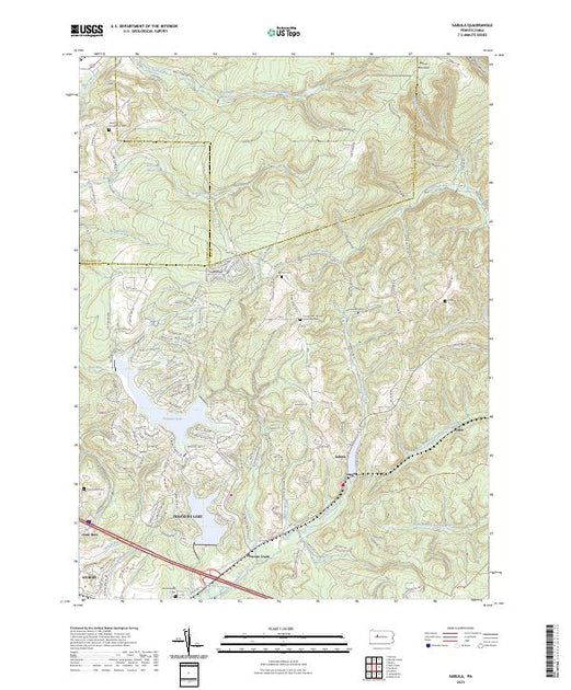 US Topo 7.5-minute map for Sabula PA – American Map Store