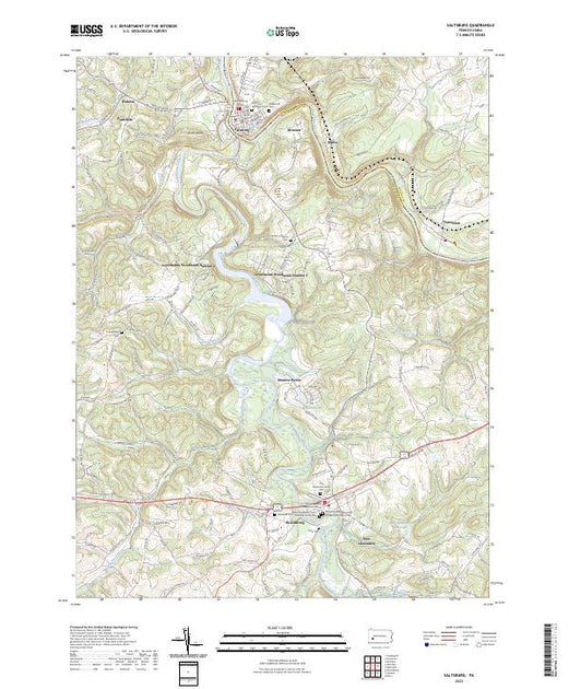 US Topo 7.5-minute map for Saltsburg PA – American Map Store