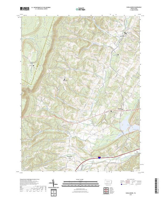 US Topo 7.5-minute map for Schellsburg PA – American Map Store