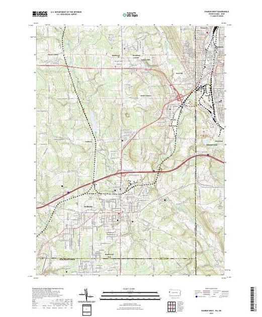 US Topo 7.5-minute map for Sharon West PAOH – American Map Store