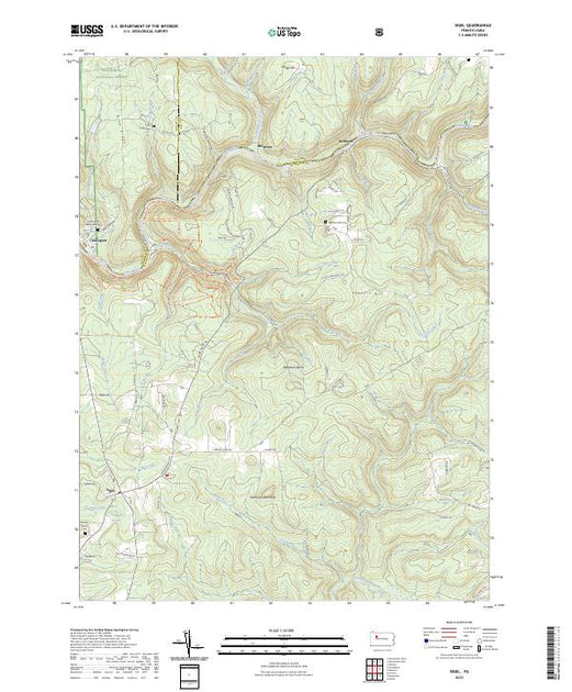 US Topo 7.5-minute map for Sigel PA – American Map Store