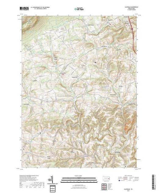 US Topo 7.5-minute map for Slatedale PA – American Map Store