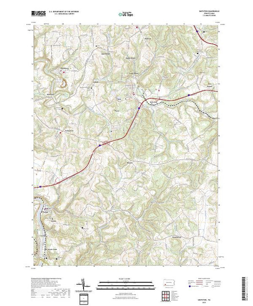 US Topo 7.5-minute map for Smithton PA – American Map Store