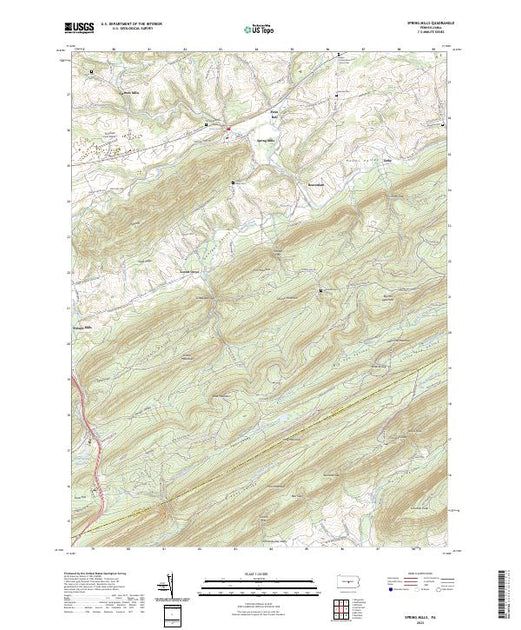 US Topo 7.5-minute map for Spring Mills PA – American Map Store
