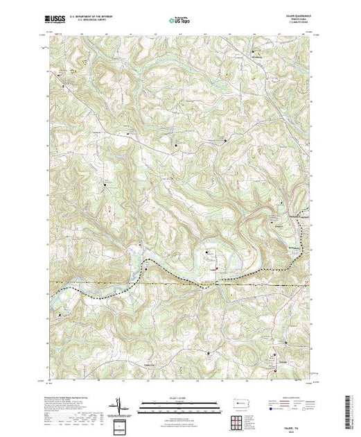 US Topo 7.5-minute map for Valier PA – American Map Store