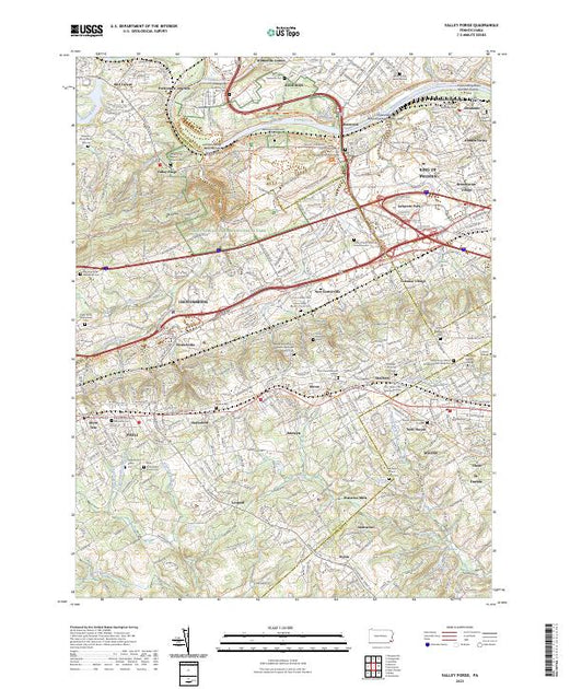 US Topo 7.5-minute map for Valley Forge PA – American Map Store