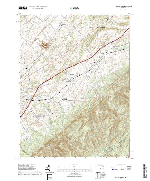 US Topo 7.5-minute map for Walnut Bottom PA – American Map Store