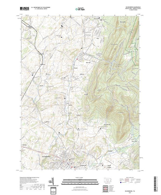 US Topo 7.5-minute map for Waynesboro PA – American Map Store