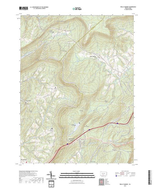 US Topo 7.5-minute map for Wells Tannery PA – American Map Store