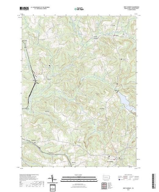 US Topo 7.5-minute map for West Sunbury PA – American Map Store