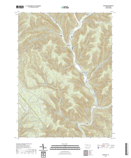 US Topo 7.5-minute map for Wharton PA – American Map Store